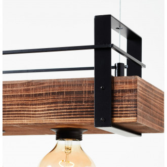 Bankwood 50 dark wood loft pendant lamp Brilliant