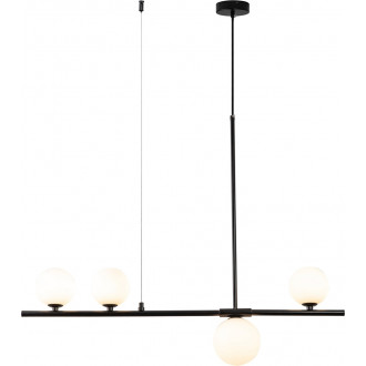 Moderno 80cm white&black long pendant lamp with glass spheres Step Into ...