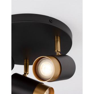 Ango Round III black&gold ceiling spotlight